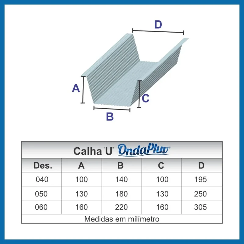 Calha "U" - OndaPluv